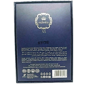 Afnan Highness VI Blue for Men Eau De Parfum Spray, 3.4 Ounce