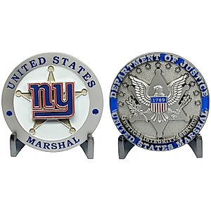BL10-001 New York New Jersey Football United States NY US Marshal Challenge Coin Southwest District NJ