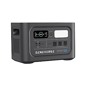 Geneverse 1210Wh LiFePO4 Portable Power Station, HomePower ONE PRO: 7 Outlets (3X 1200W AC Outlets). Quiet, Indoor-Safe Backup Battery Generator For Home Devices, 2Hr Charge, 3,000+ Recharge Cycles