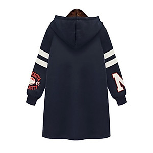 IEason Women Blouse 2017 Winter Womens Hooded Hoodies Sweatshirt Casual Coat Tops Pullover Plus Size (XL, Dark Blue)