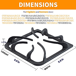 Upgraded 316202405 Grates Replacement for Frigidaire Stove Parts Burner Grate Kenmore Gas Range Parts Cast Iron Surface Grate Set 8.9 x 8.8 inches Frigidaire Gas Cooktop Parts Stove Top Grate 4 Pcs