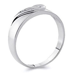 14k White Gold Solid Engagement Ring and Wedding Band 2 Piece Set - Size 7