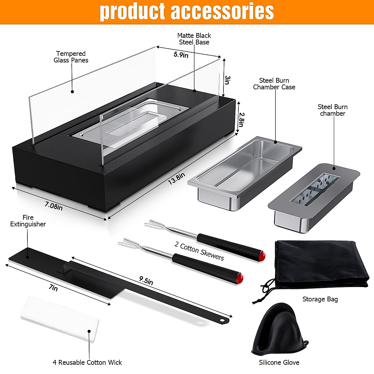 Tabletop Fire Pit Bowl Mini Table Top Fireplace Patio Home Decor Smores Maker Alcohol Stove Fireplace Indoor Outdoor Firepit for Women/Men