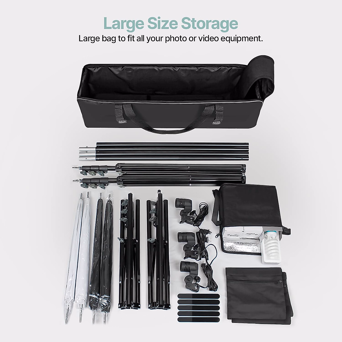 LimoStudio 30 x 10 x 13 inch (L x W x H) Hard Shell Frame, Photo Equipment Large Carry Bag, Shoulder Strap, Thick Pad All Sides Inside, Soft Cushion Compartment Storage Protection, AGG2480