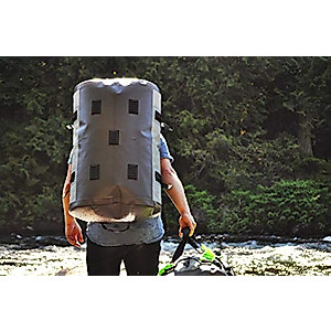 Seattle Sports LocoDry DownUnder ZipDuff - 90L Heavy Duty Waterproof Duffel Bag Backpack, Gray/Dark Gray