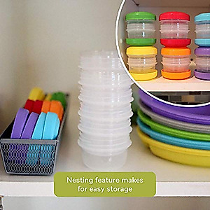 WeeSprout Baby Food Containers - Small 4 oz Containers with Lids, Leakproof & Airtight, Freezer Safe, Dishwasher Safe, Thick Food Grade Plastic, Set of 12 Baby Food Storage Containers + Color Options
