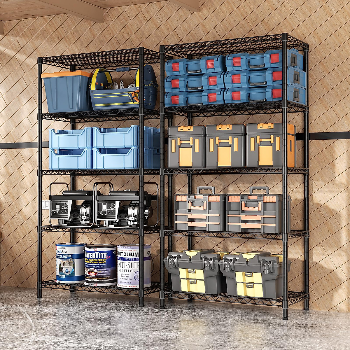 SINGAYE 5 Tier Adjustable Heavy Duty Storage Shelving Unit 1750LBS Shelves 18"D x 36"W x 71"H Black Industrial Garage Organizers