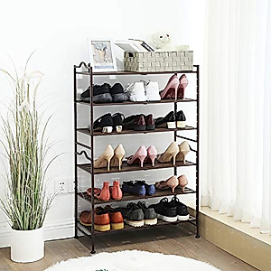 SONGMICS Entryway Shoe Storage Organizer with Metal Frame, 3-tier, Bronze