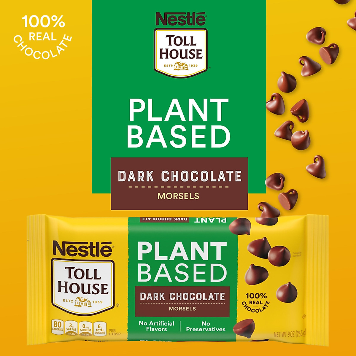 NESTLE TOLL HOUSE Plant Based Dark Chocolate Morsels 9 oz. Bag