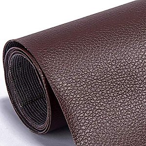 NW 54.0" x 39.4" Leather Repair, Sofa Leather Repair, Car Seat Leather Repair Patch-Adhesive Backing-First Aid for Sofa Car Seat (Dark Brown)
