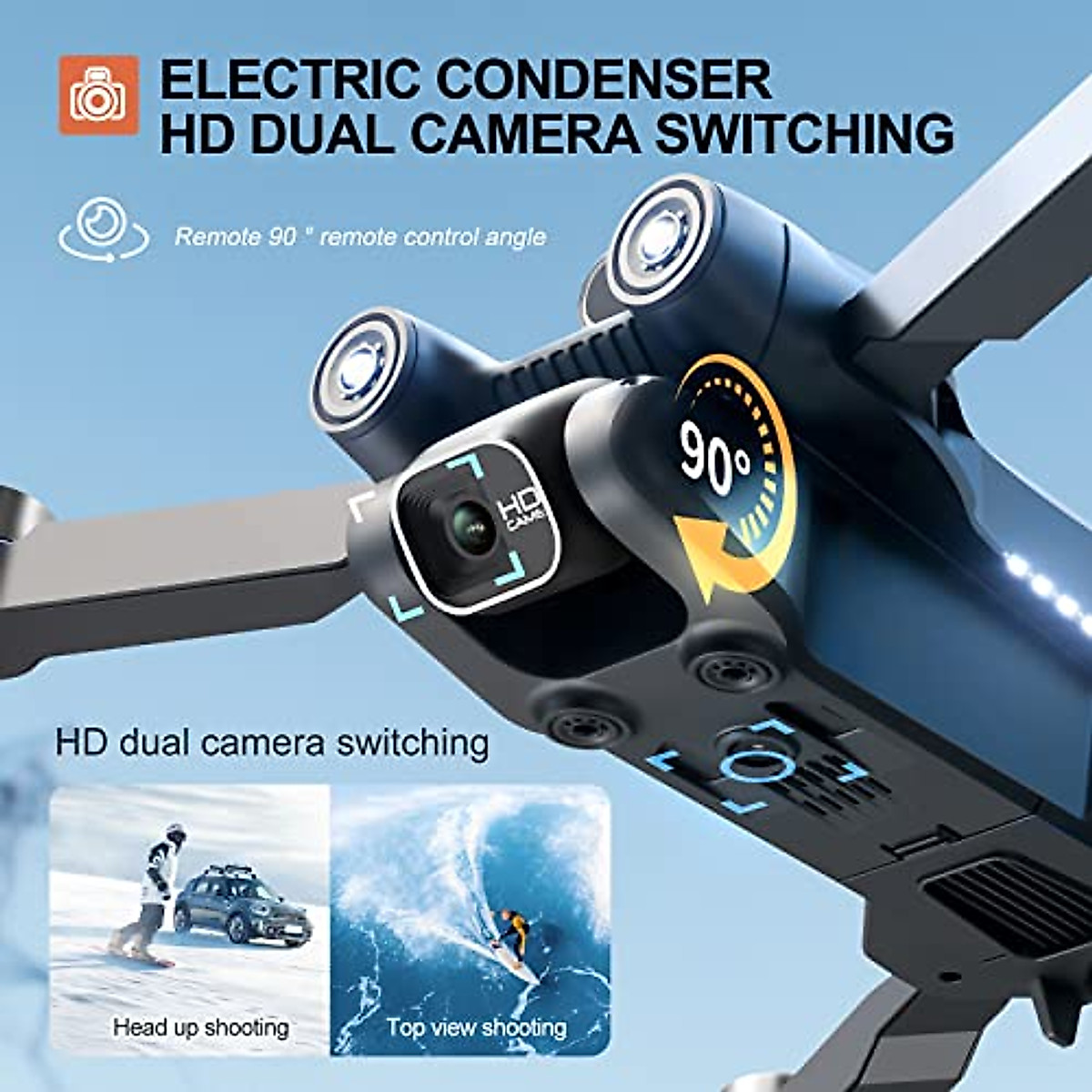 2023 Brushless Drones with Dual 4K HD Camera,2.4G WiFi FPV Video Foldable Drone RC Quadcopter for Adults/Beginners/Kids,One Key Take Off/Land,Waypoints Functions,3 Batterie 45Mins Flight Time (SIS)