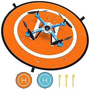 Drone Landing Pad Waterproof 75cm/30'' Universal Landing Pad Accessories Fast-fold Double Sided Quadcopter Landing Pad for RC Drones Helicopter PVB Drones DJI Mavic Pro Spark