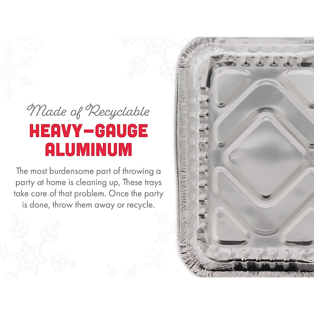 Gia's Kitchen Aluminum Pans with Lids, Set of 12 Christmas Tins - Heavy Duty Foil Pans with Lids, Ideal for Leftovers, Holiday Cookie Gifts - Assorted Traditional Foil, Rectangular (24 Piece Set)