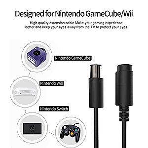 DUEYAGO WiiGamecube Controller Extension Cable for Wii Gamecube GCN - 2pack/6.6ft
