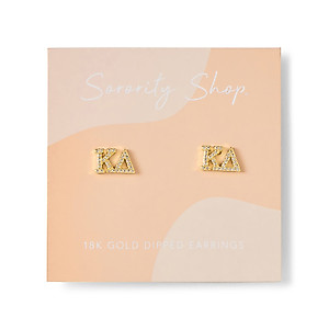Sorority Shop Kappa Delta Earrings — KD 18K Gold Plated Sorority Gifts Earrings, Long-Lasting Kappa Delta Gifts for Women