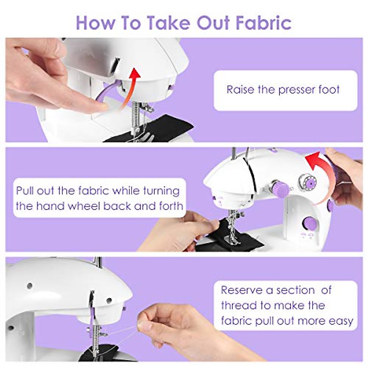 Portable Sewing Machine with Extension Table and Light,Mini Sewing Machine with Upgraded,Two Threads Double Speed Double Switches,Electric Sewing Machine Easy to Use for Kids,Beginners and DIY