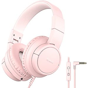 Tribit Kids Headphones Wired with Microphone, Starlet01 Safe Sound Tech 85/94dBA Volume Limited, SharePair, HiFi Stereo Foldable Over-Ear Headphones for Kids for School/Travel/iPad/Kindle/Switch