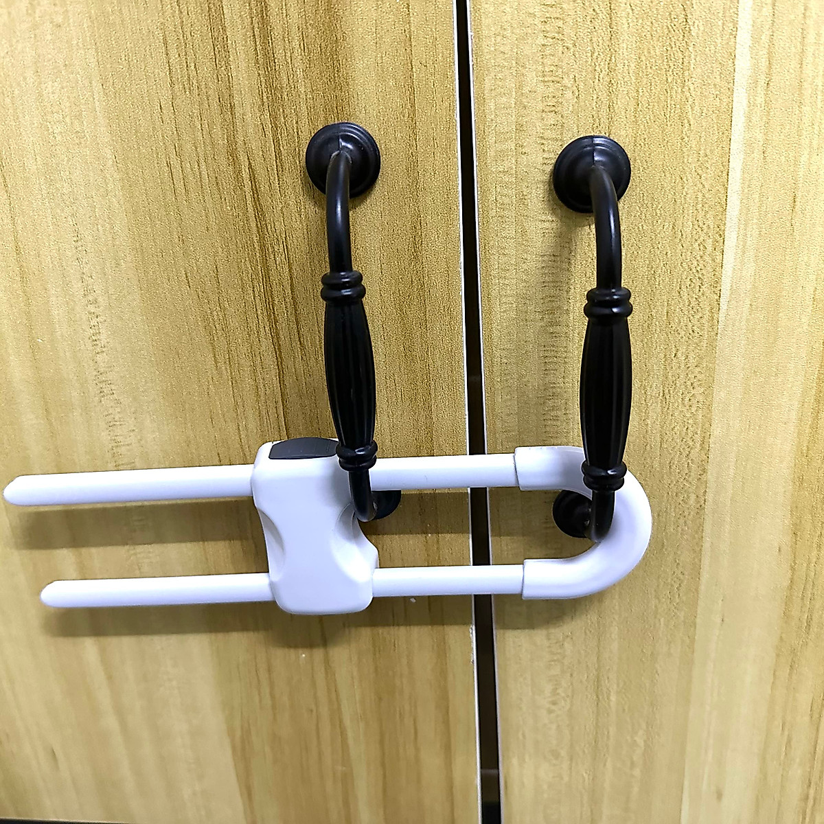 Child Safety Locks for Cabinets and Drawers 10 Pieces- Adjustable U-Shaped Safety Cabinet Locks for Babies - White baby proof cabinet locks for Doors and Drawers Pieces (10)