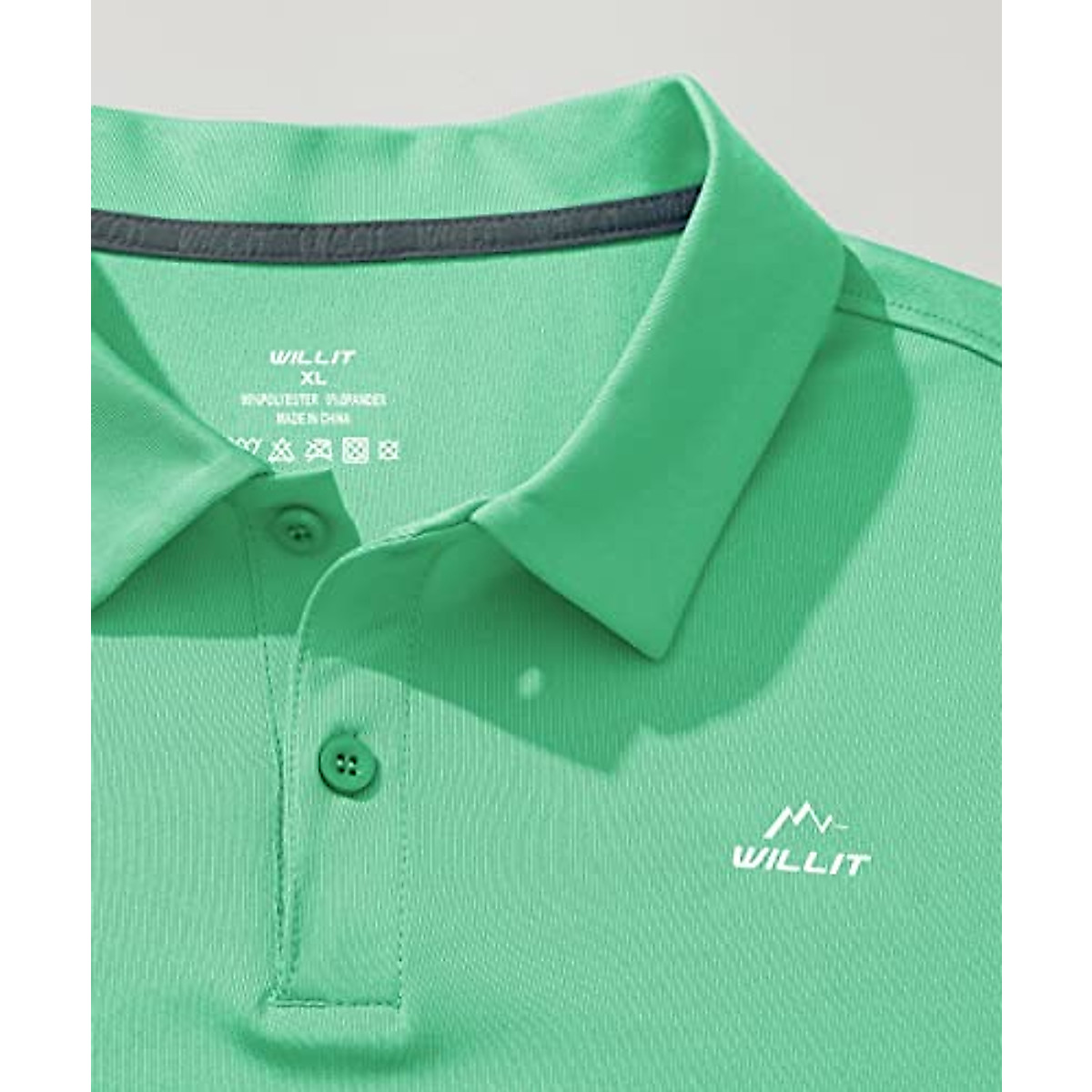 Willit Boys' Golf Polo Shirts Short Sleeve Youth Athletic Shirts Kids Quick Dry Active Shirts UPF 50+ Light Green L