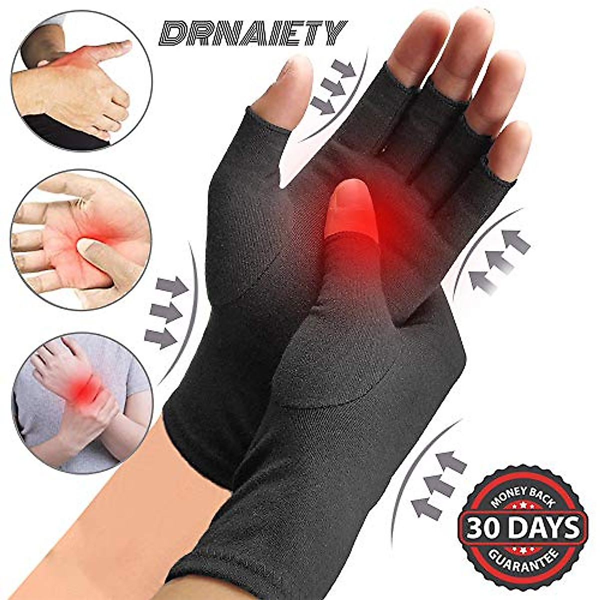 2 Pairs Arthritis Compression Gloves, for Arthritis, Rheumatoid, Osteoarthritis, Carpal Tunnel Pain, Compression Gloves for Arthritis for Women & Men, Gloves for Work, Warm Moisture Absorption