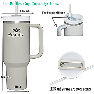 westlion 40 oz Tumbler with Handle, H2.0 FlowState Stainless Steel Vacuum Insulated Tumbler with Lid and Straw for Water, Iced Tea or Coffee, Smoothie and More (fog-a)