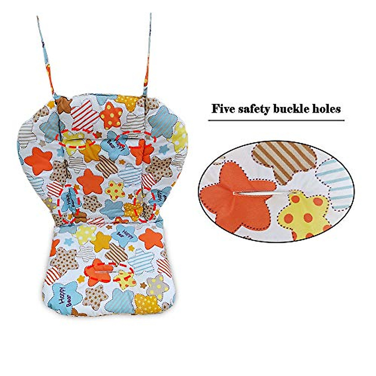 High Chair Pad, Baby/highchair/seat Cushion/Breathable Seat Pad，Comfortable and Soft, Suitable for The High Chair and Stroller in The Picture(Colored Stars Pattern)