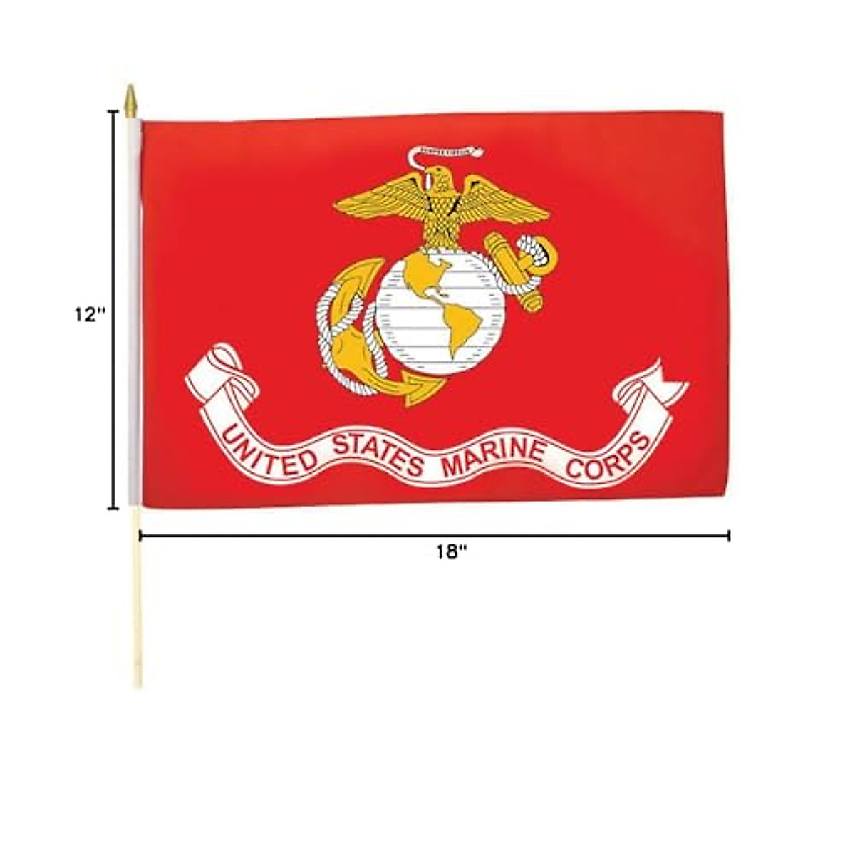 United States Marine Corps 12" x 18" Stick Flag