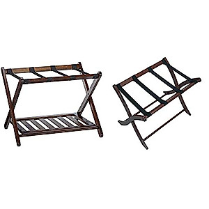 Winsome Remy Shelf Luggage Rack, Cappuccino & Wood Scarlett Storage/Organization, Antique, Walnut