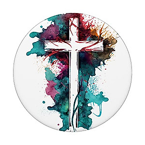 Christian Cross Watercolor Illustration PopSockets Swappable PopGrip