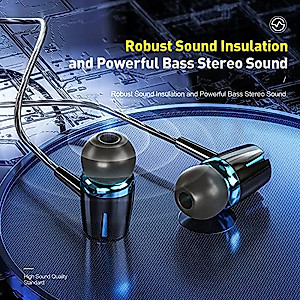 Wired Earbuds 5 Pack, Earbuds Headphones with Microphone, Earphones with Heavy Bass Stereo Noise Blocking, Compatible with iPhone and Android Devices, iPad, MP3, Fits All 3.5mm Interface Devices