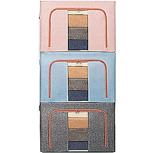ZyHMW Large Clothes Storage Bag Organizer 3PCS, 66L Clothes Storage Bins, Foldable Closet Organizers Storage Containers