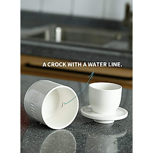 Sweese 322.101 Porcelain Butter Crock Keeper - French Butter Dish with Lid - Butter Relief, White