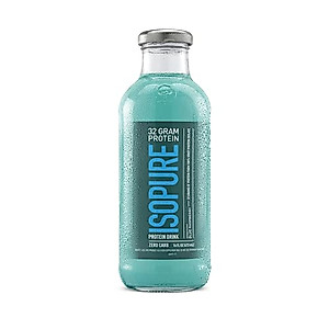 Isopure Zero Carb 32g Protein Ready-to-Drink, Whey Protein Isolate, Blue Raspberry, 16 Fl Oz (12 Bottles)