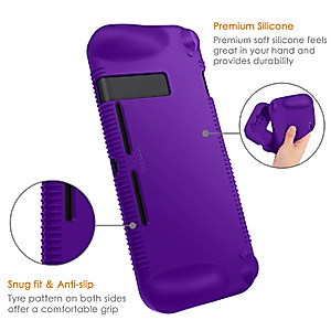 FINTIE Silicone Case Compatible with Nintendo Switch - Soft [Anti-Slip] [Shock Proof] Protective Cover with Ergonomic Grip Design, Drop Protection Grip Case (Purple)