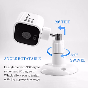 Blink Mini Camera Wall Mount, ALLICAVER 360 Degree Swivel Ceiling Mount for Both Blink Camera, Blink Mini, Blink XT2 and Blink Indoor Camera Mount Bracket (3 Pack, White)
