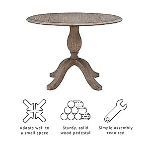 Linon Home Décor Mauro Antuque Rustic Brown Drop Leaf Dining Table