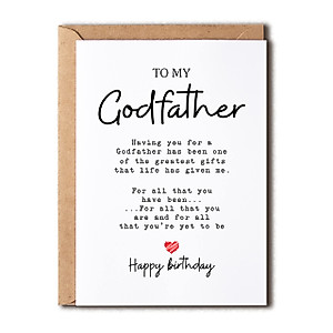 To My Godfather - Godfather Birthday Card - Godfather Is The Greatest Gifts In My Life - Birthday Card For Godfather - Gift For Godfather Card