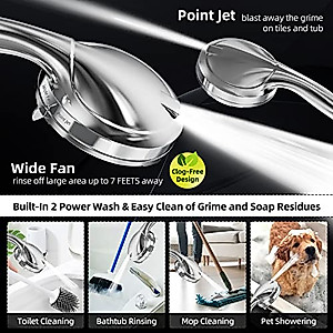 BESAQUO Shower Head,10 Functions High Pressure shower head with handheld, Built-in Pause Mode & 2 Power Wash, Non-Clogging Nozzles High Flow Hand Held, Leakproof 6.5ft Hose&Metal Bracket