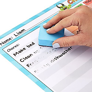 6 Pack Dry Erase Chore Chart for Kids, Reusable Behavior Reward Board with Self-Adhesive for Classroom, Monster Designs (14.5 x 11 in)