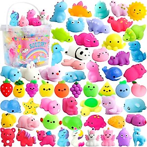 150 Pack Mochi Squishy Toys Kawaii Squishies Stress Relief Toys Pack for Kids Boys Girs Party Favors Bulk Easter Egg Fillers Easter Hunt Basket Pinata Stuffers