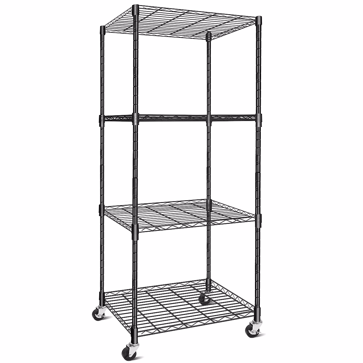 Hlyluoyi Casters for Wire Shelving, Stem Casters Set of 4, Caster Wheels 1/4 inch Threaded Stem, Replacement Wheels for Rolling Cart, Shelving Parts Rubber Caster Wheels 2 inch