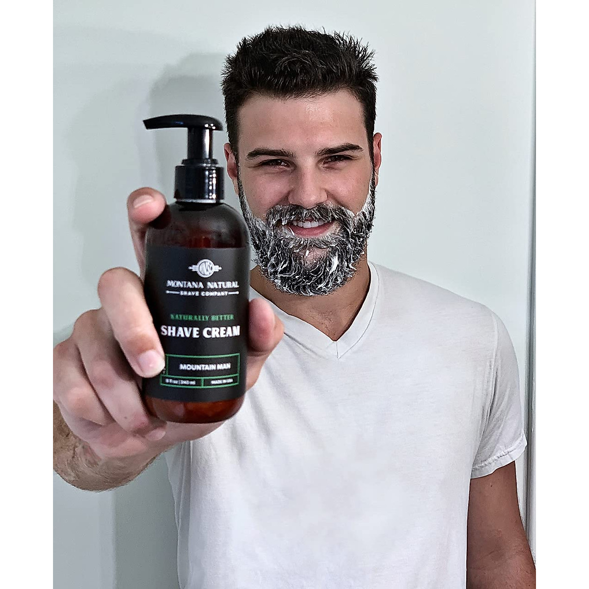 MNSC Wrangler Naturally Better Pump Shave Cream - Smooth, Hypoallergenic, All-Natural, & Handcrafted in USA