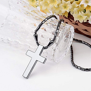 LZD Electroplated Hematite Necklaces Unisex Multicolor Cross X63