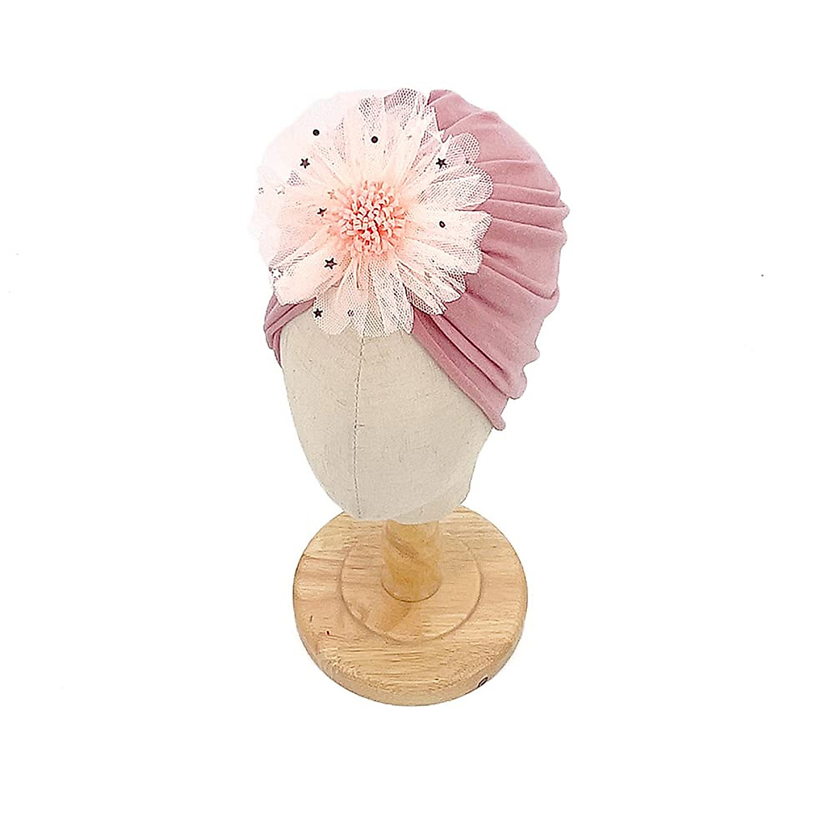 MOONHING Baby Girl Toddlers Breathable Cotton Hat Newborn Knotted Hat Cute Donut Soft Turban Bow Knot Cap