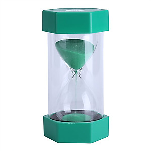 Sand Timer, 3/10/20/30/60 Minutes Hourglass Sand Clock Plastic Blue Sand Watch for Kids Games Classroom Home Office Kitchen Use(10 mins, Green)