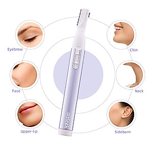 Eyebrow Trimmer, Facial Hair Trimmer Precision Detailer with Rinseable Blade, Battery Powered Double-Sided Eyebrow Razor with Comb, Compact Pen-Size Safe Painless Shaver for Chin Peach-Fuzz