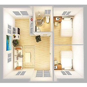 Expandable Prefabricated Container House with Lockable Windows and Doors for Camping, Storage, Outdoor Living (20 Feet), Prefab House for Living, Container House with 2 bedrooms