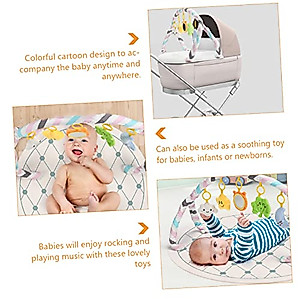 Kisangel 4pcs Stroller Travel Shape Toy with Crib Adorable Rattle Mobile Baby Accessories Seat Bed Pendant Car Soft Play Ornament Learning for Infant Bell Arch Moon Activity Hanging Toys