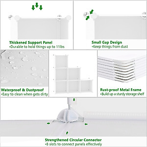 C&AHOME Cube Storage Organizer, 6-Cube Shelves Units, Closet Cabinet, DIY Plastic Modular Book Shelf, Ideal for Bedroom, Living Room, Office, 36.6" L x 12.4" W x 36.6" H Milky UPCS06M