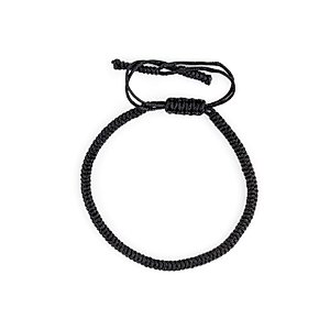 Dowling Brothers One Tibetan Monk Lucky Minimal Rope Buddhist Handmade Knot Bracelet - BLACK